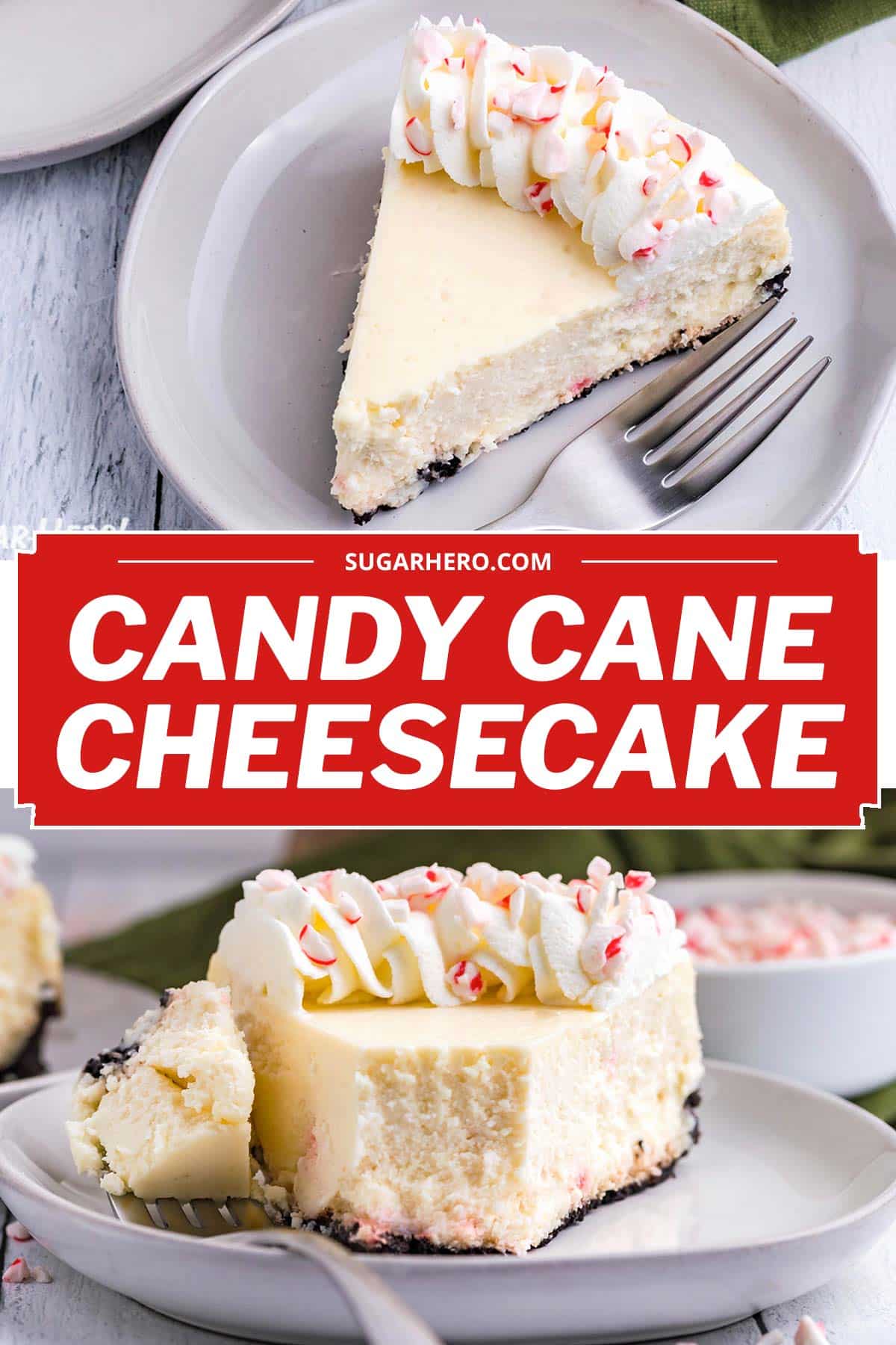 Candy Cane Cheesecake - SugarHero