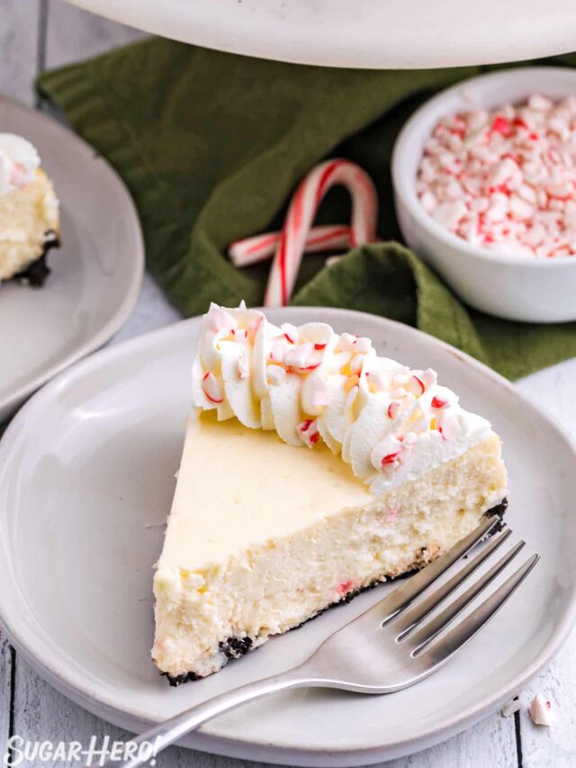 Decadent Candy Cane Cheesecake for Christmas - SugarHero