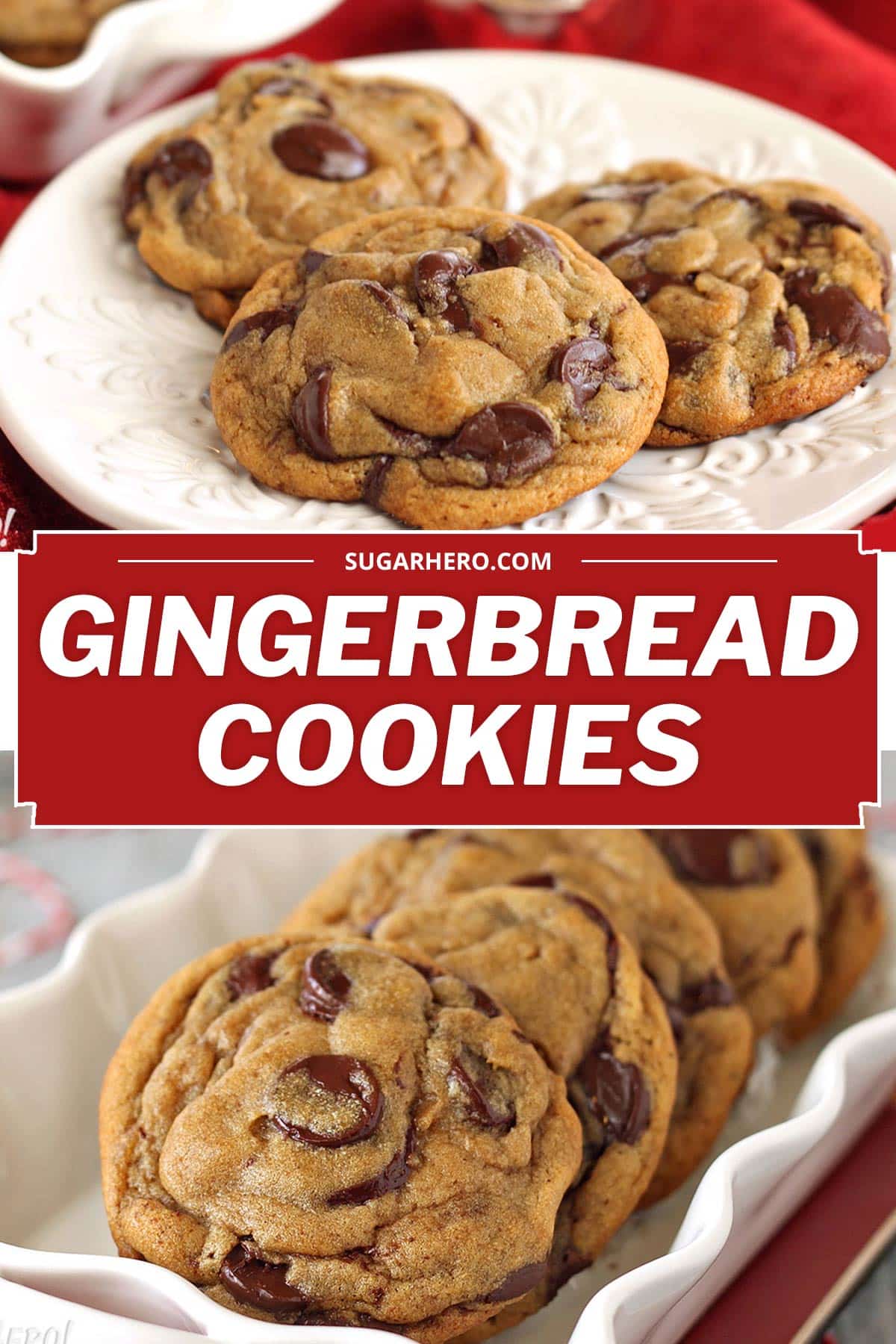Gingerbread Chocolate Chip Cookies - SugarHero