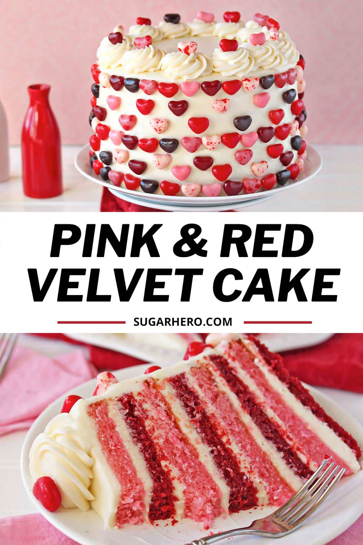 Pink and Red Velvet Cake - SugarHero
