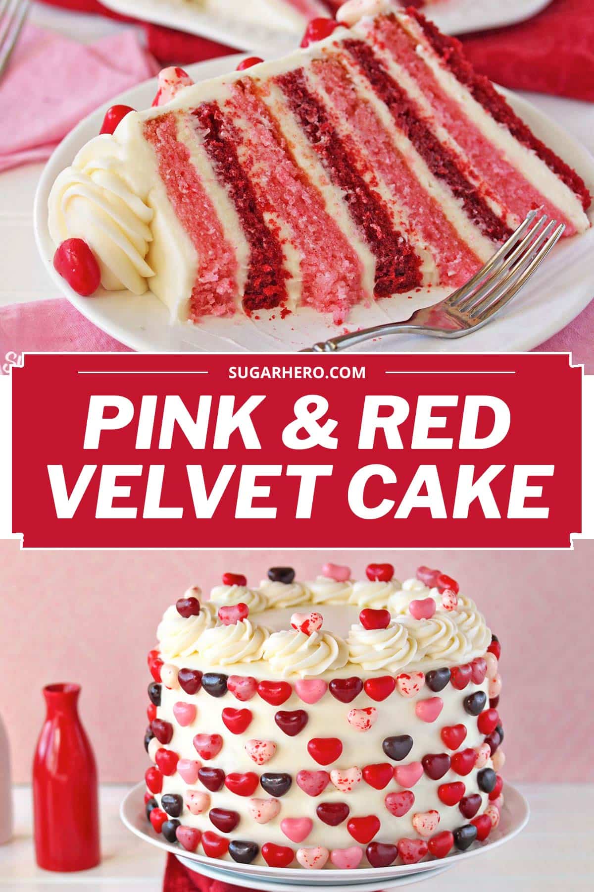 Pink and Red Velvet Cake - SugarHero