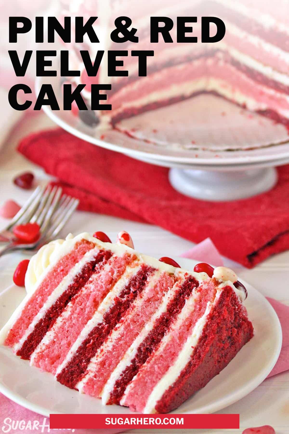 Pink and Red Velvet Cake - SugarHero