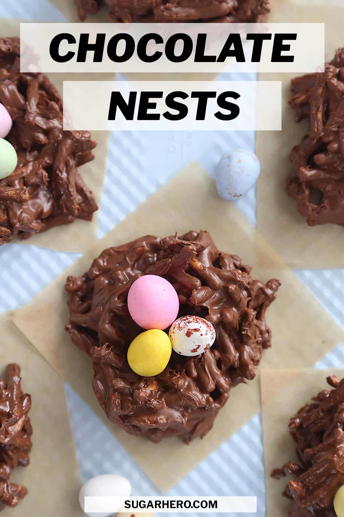 Chocolate Easter Bird's Nest Cookies - SugarHero