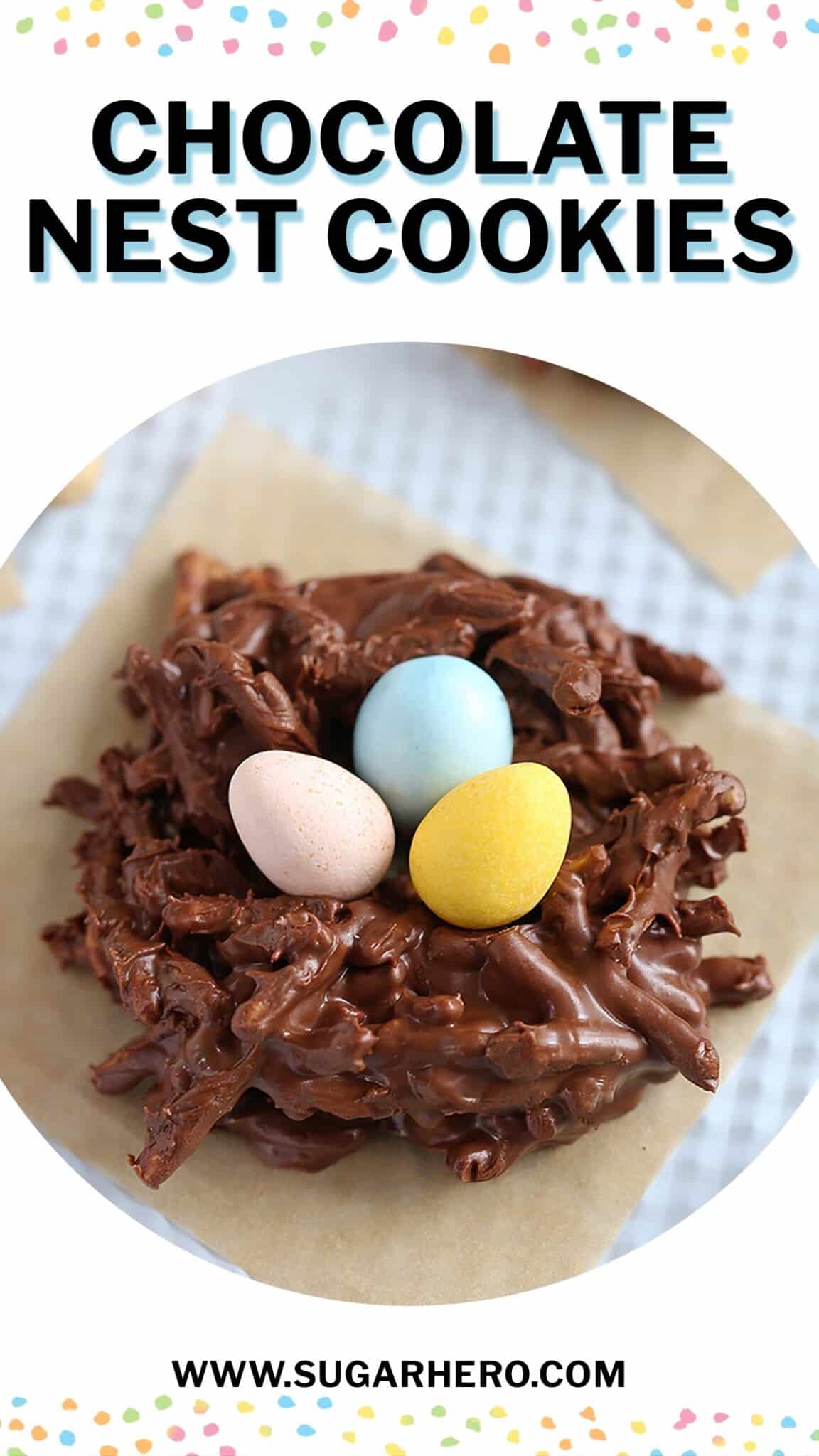 Chocolate Easter Bird's Nest Cookies - SugarHero