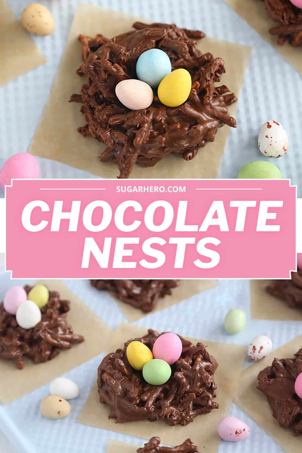 Chocolate Easter Bird's Nest Cookies - SugarHero