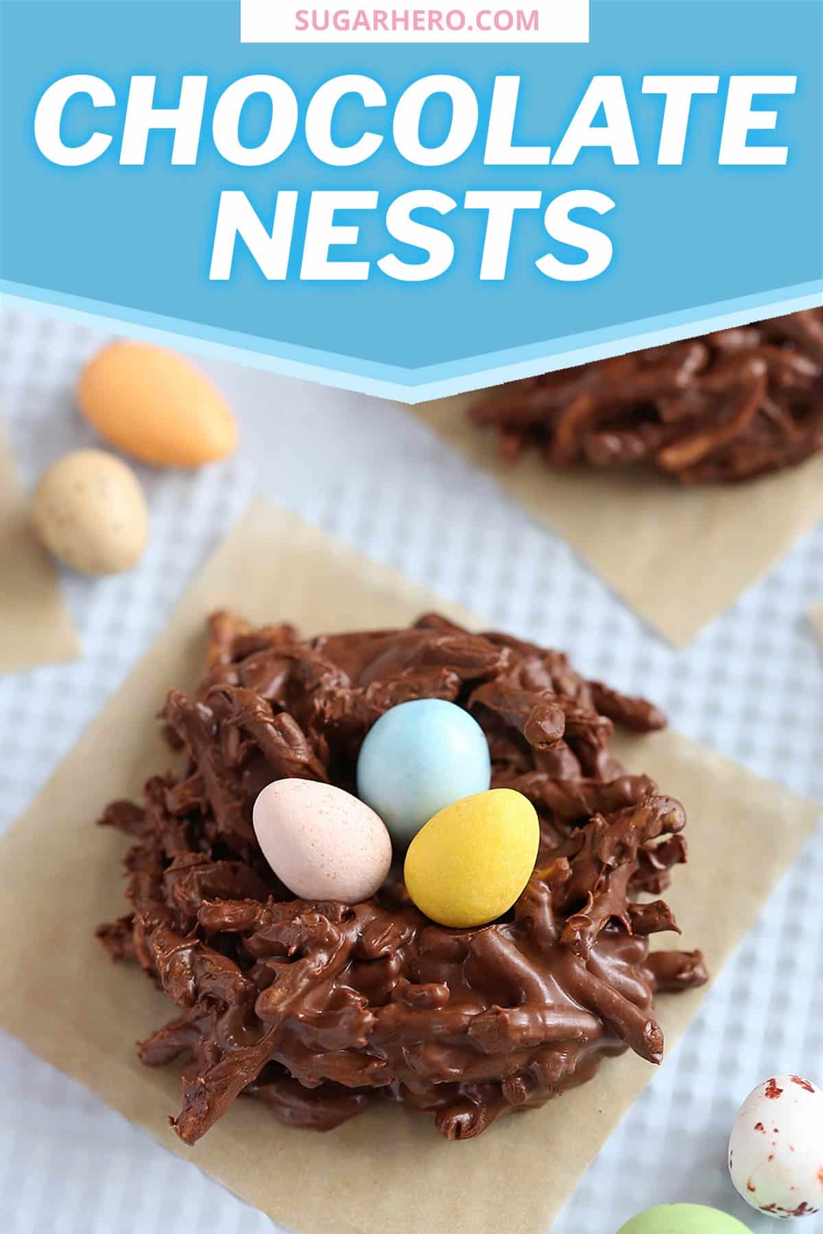 Chocolate Easter Bird's Nest Cookies - SugarHero