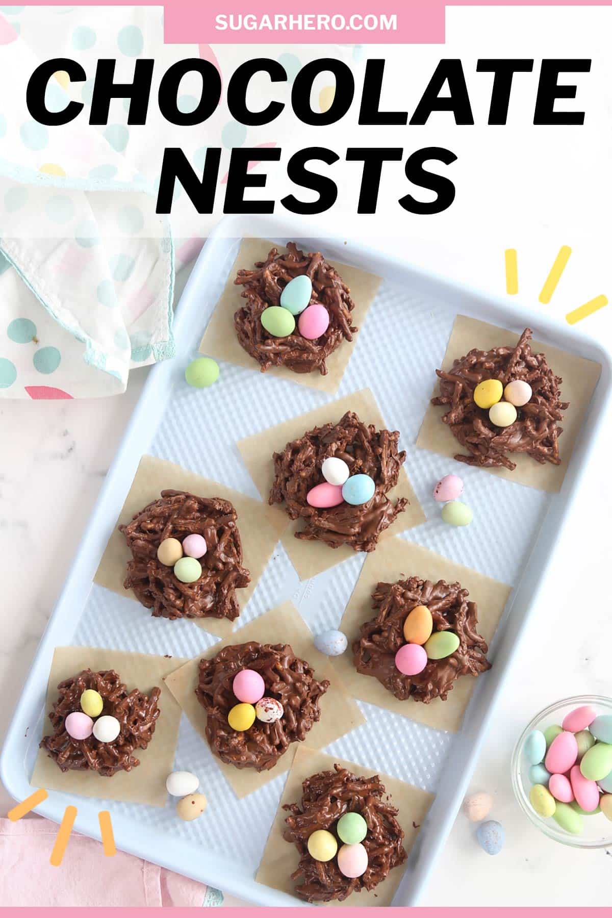 Chocolate Easter Bird's Nest Cookies - SugarHero