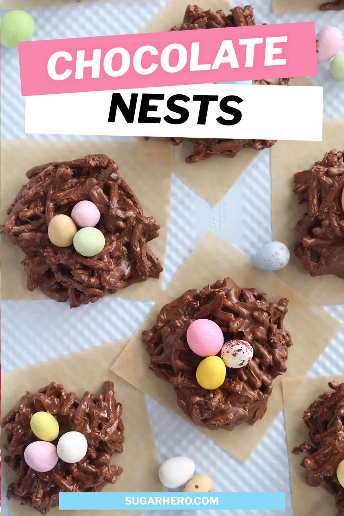 Chocolate Easter Bird's Nest Cookies - SugarHero