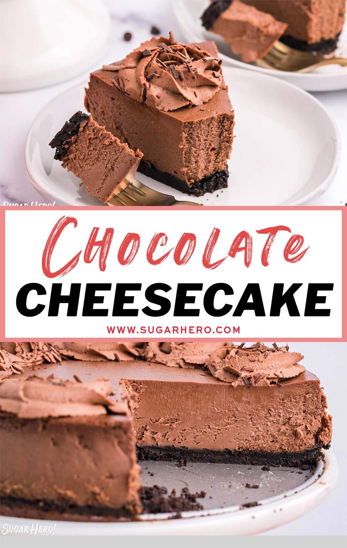 The Best Double Chocolate Cheesecake Recipe - SugarHero