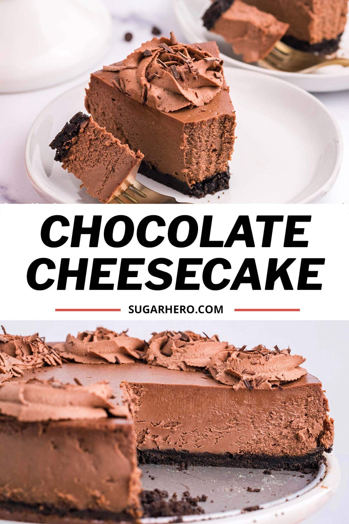 The Best Double Chocolate Cheesecake Recipe - SugarHero