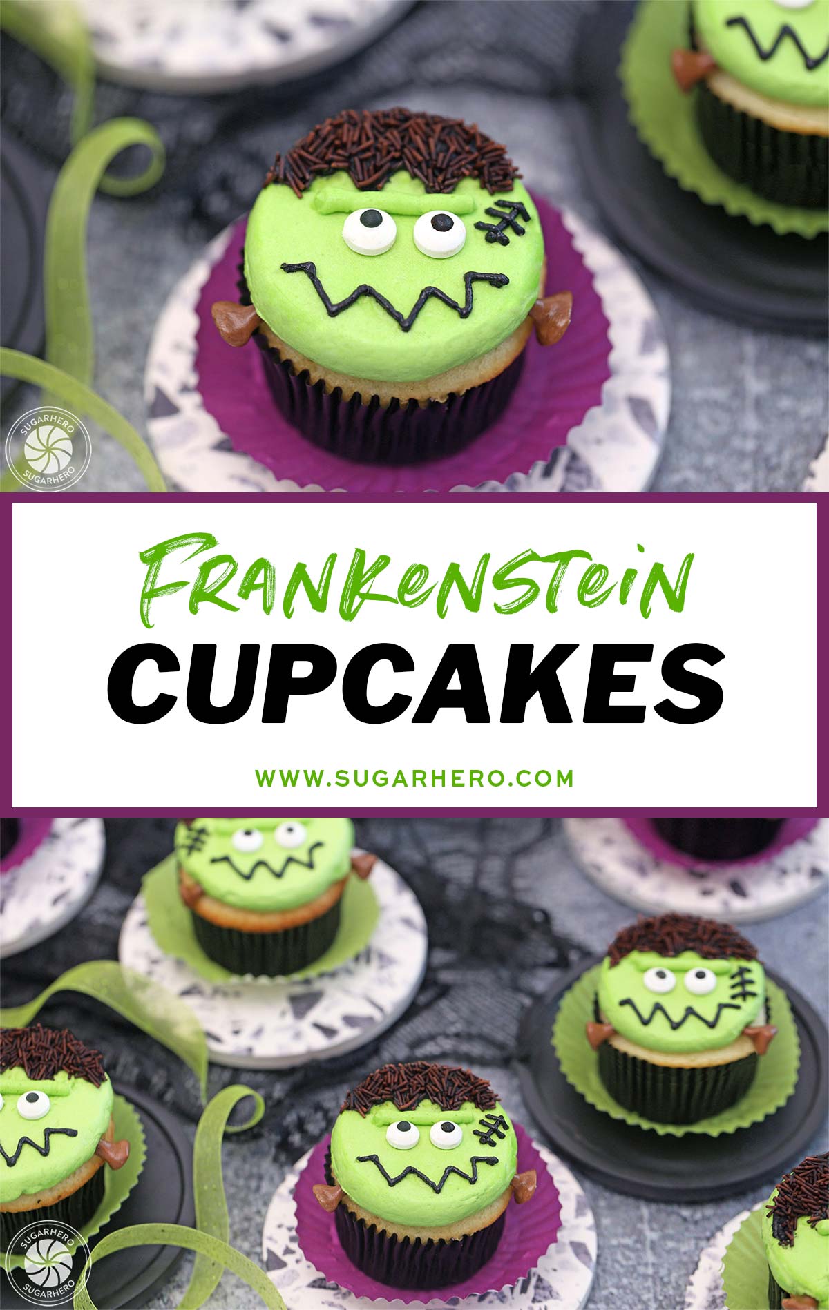 Frankenstein Cupcakes - SugarHero