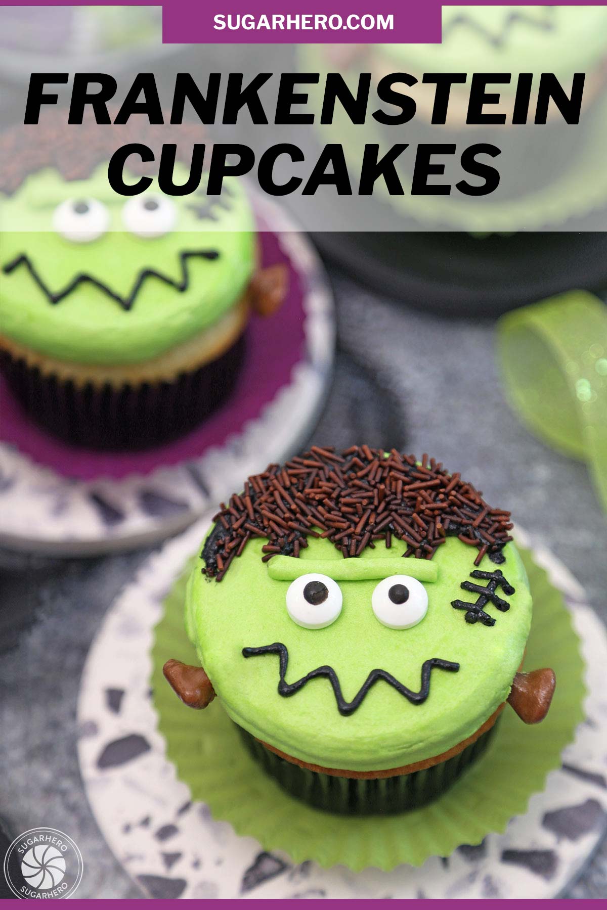 Frankenstein Cupcakes - SugarHero