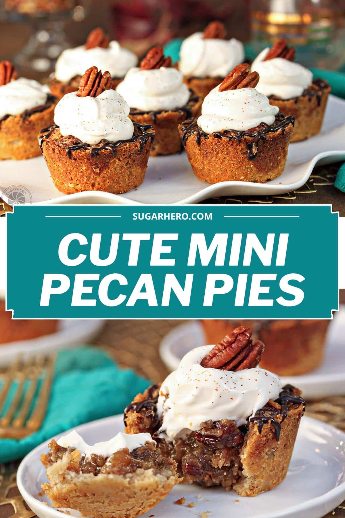 Mini Pecan Pies with Pecan Crust - SugarHero