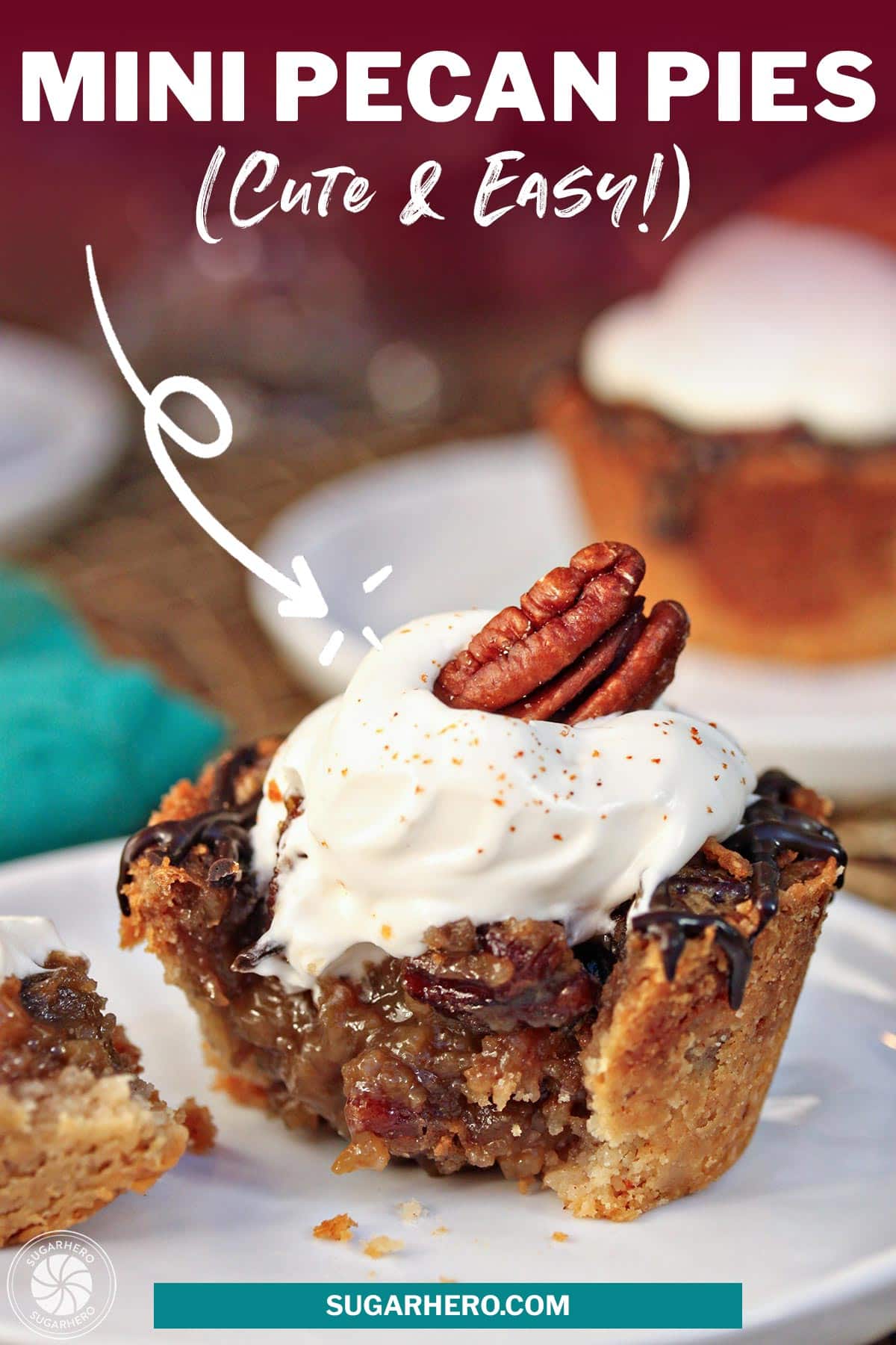 Mini Pecan Pies with Pecan Crust - SugarHero