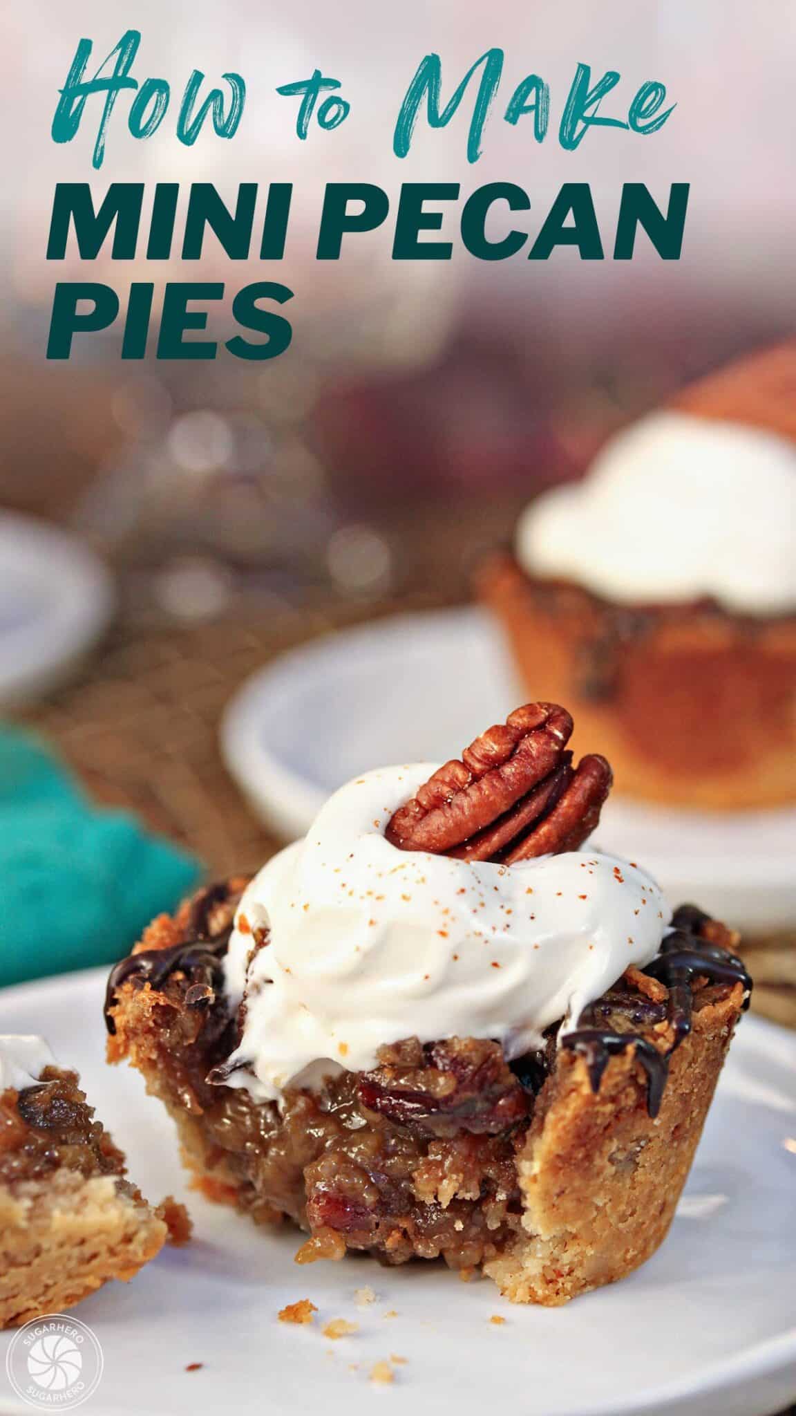 Mini Pecan Pies with Pecan Crust - SugarHero