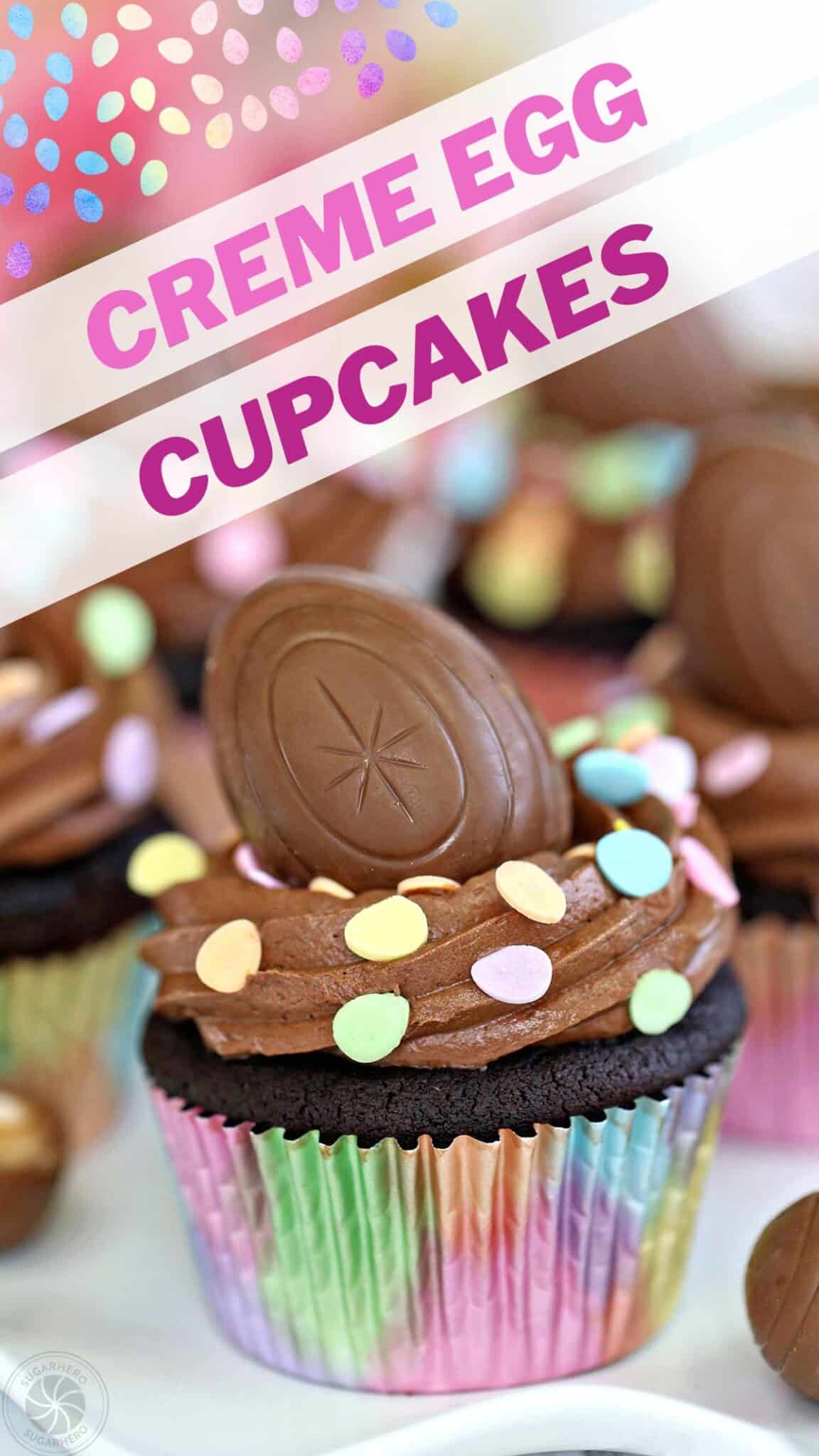 Chocolate Crème Egg Cupcakes - SugarHero