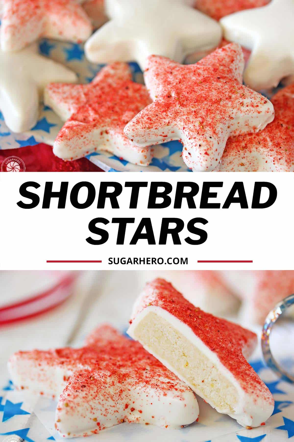 Strawberry-Dusted Shortbread Stars - SugarHero