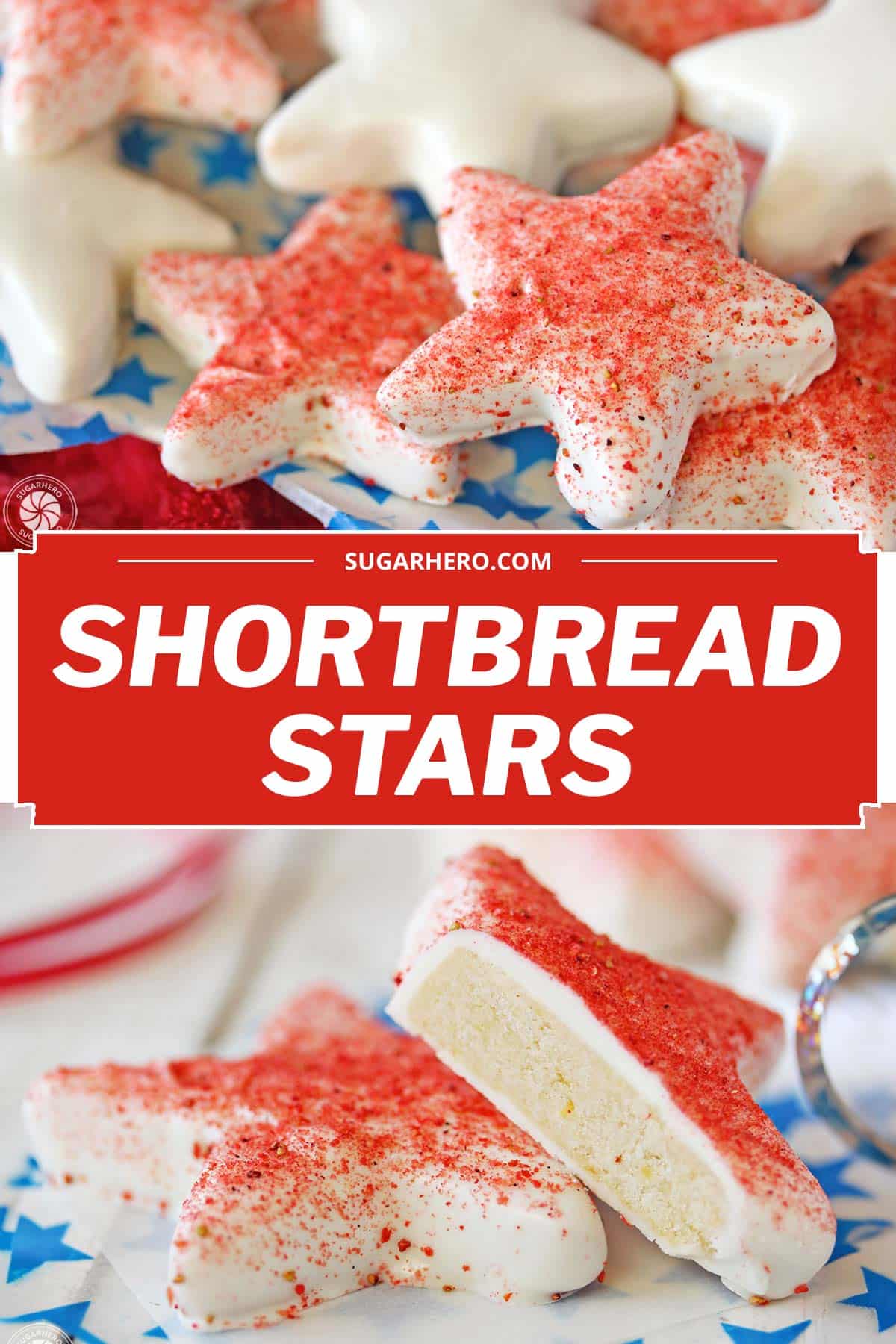 Strawberry-Dusted Shortbread Stars - SugarHero