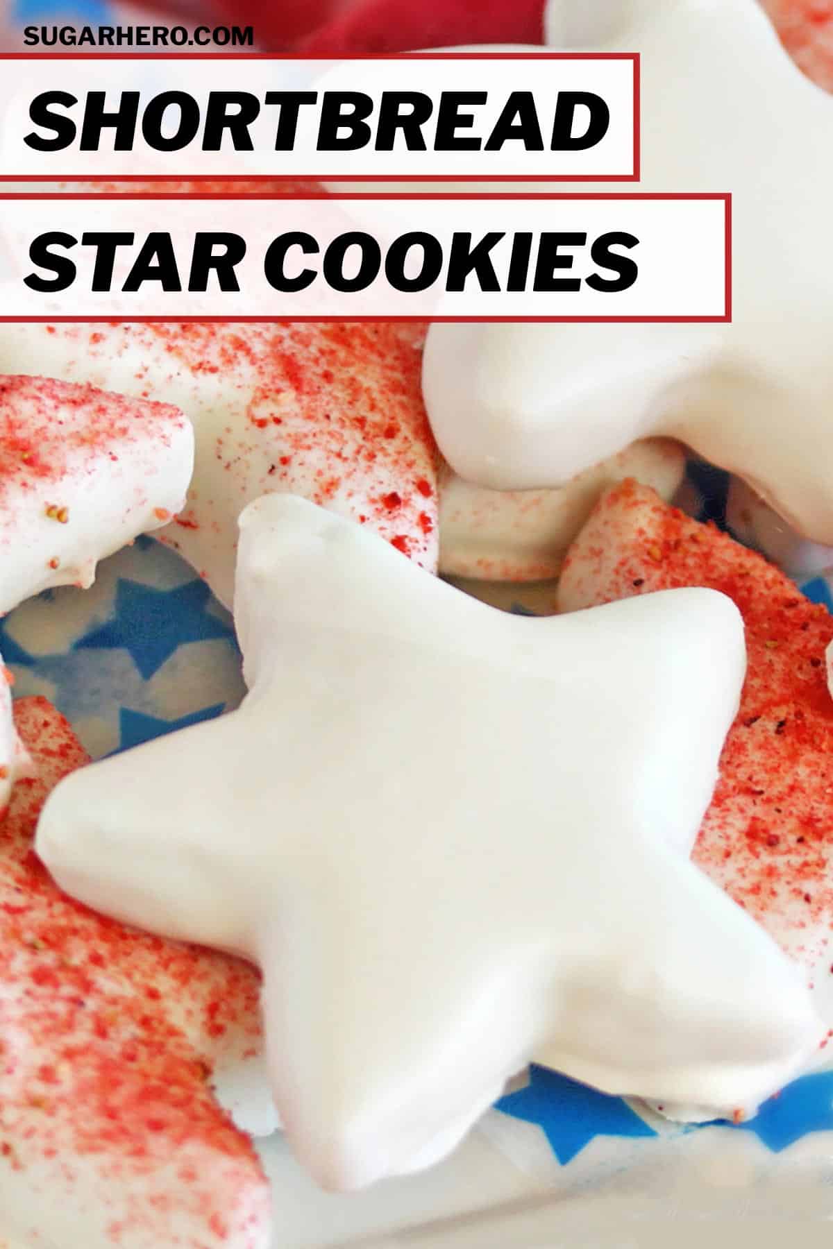 Strawberry-Dusted Shortbread Stars - SugarHero