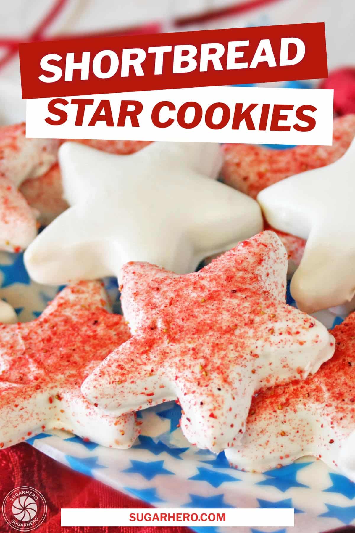Strawberry-Dusted Shortbread Stars - SugarHero