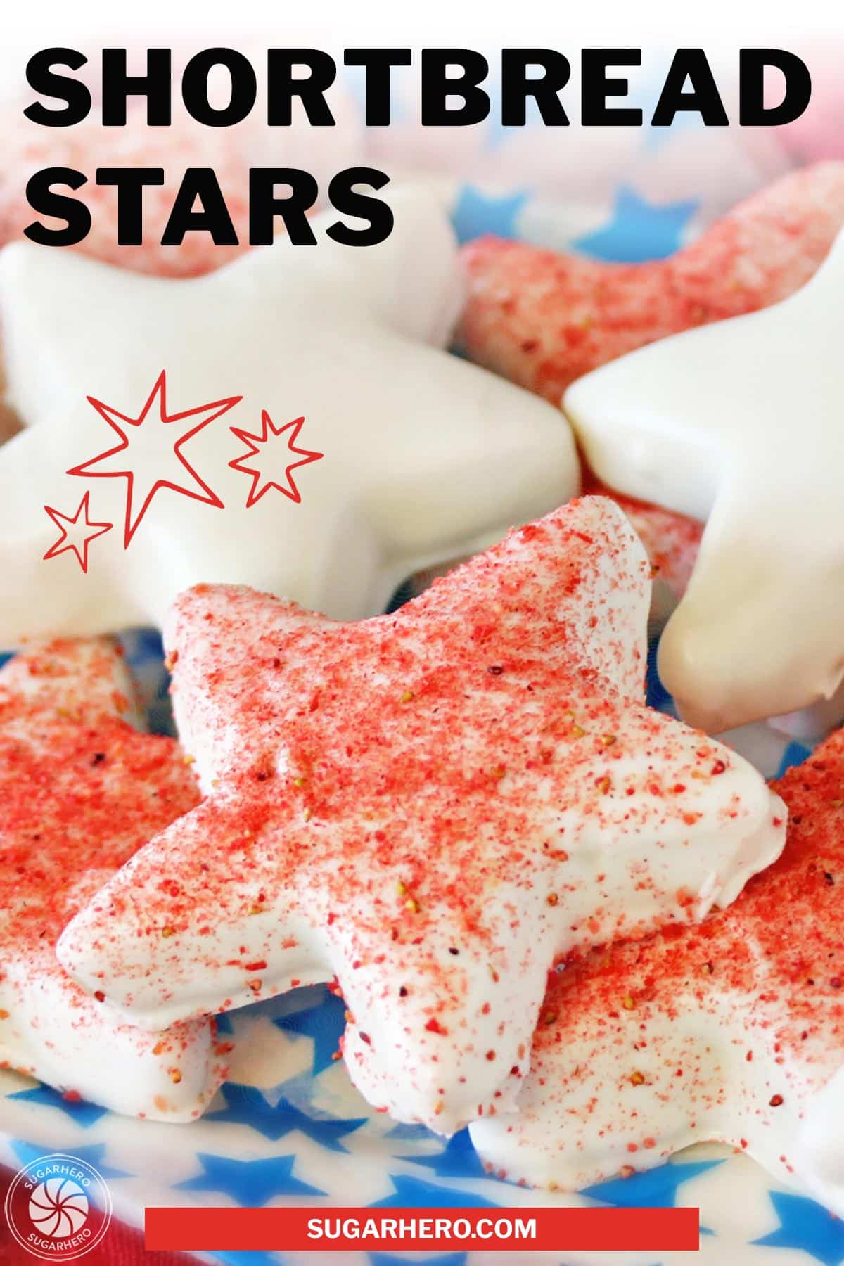Strawberry-Dusted Shortbread Stars - SugarHero